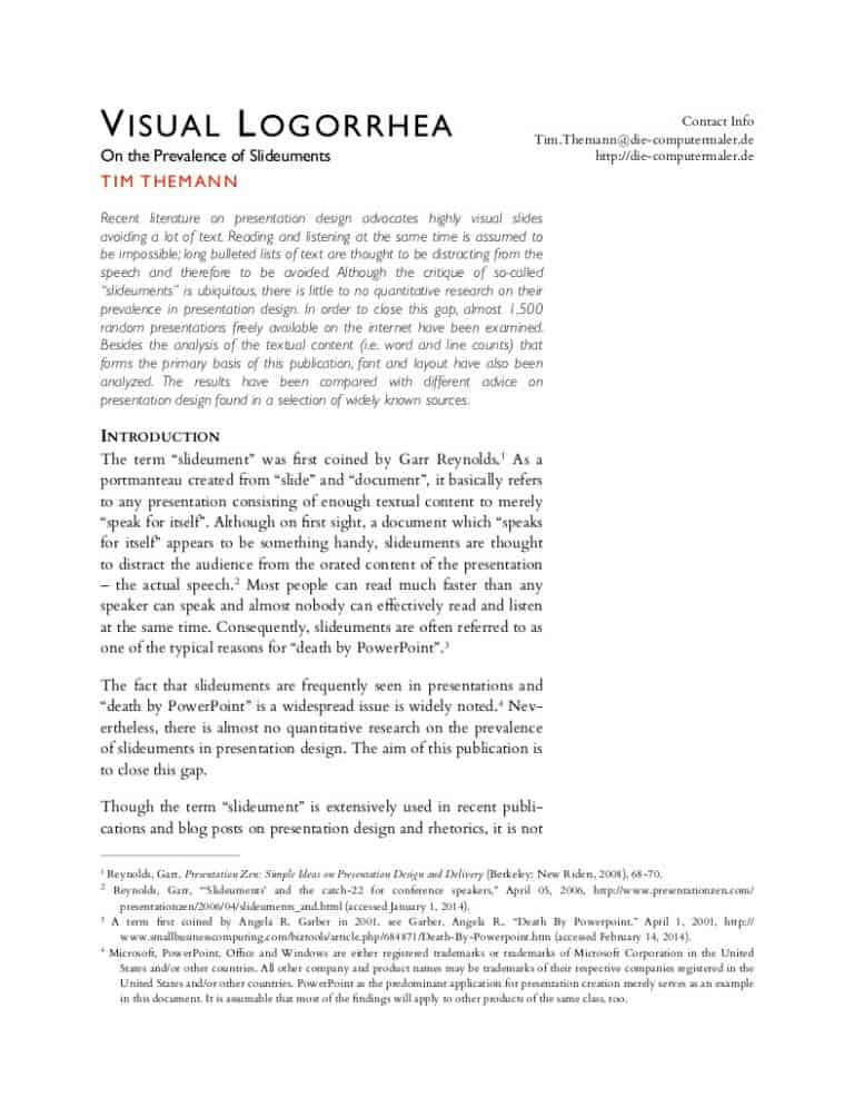 Visual Logorrhea – On the Prevalence of Slideuments - Die Computermaler